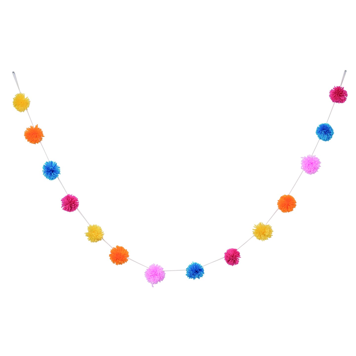 Transpac Multicolor Spring Pom Pom Banner, 81" Cotton Decorative Wall ...