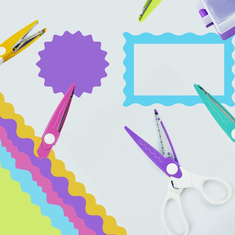 Decorative Paper Edge Scissors, Craft Scissors Wavy Edge, 5 Pairs Zig ...