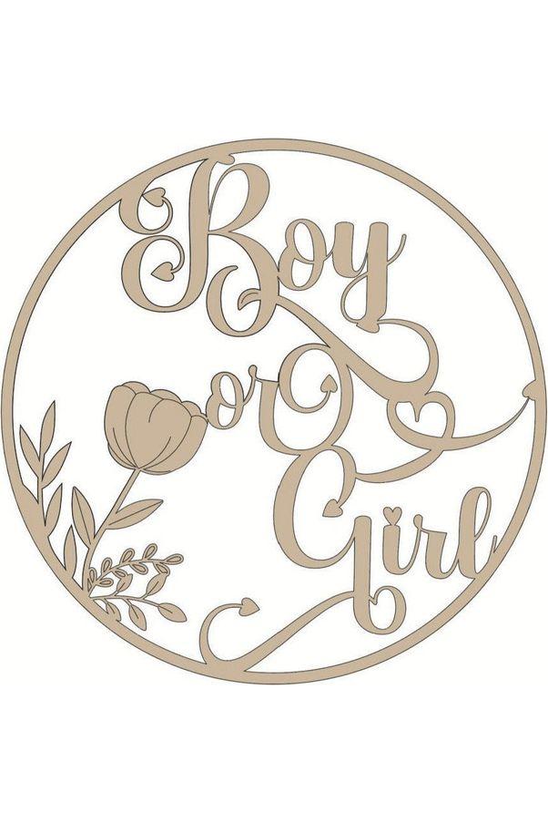 Boy or Girl Circle Script Unfinished Wood Cutout | Michaels