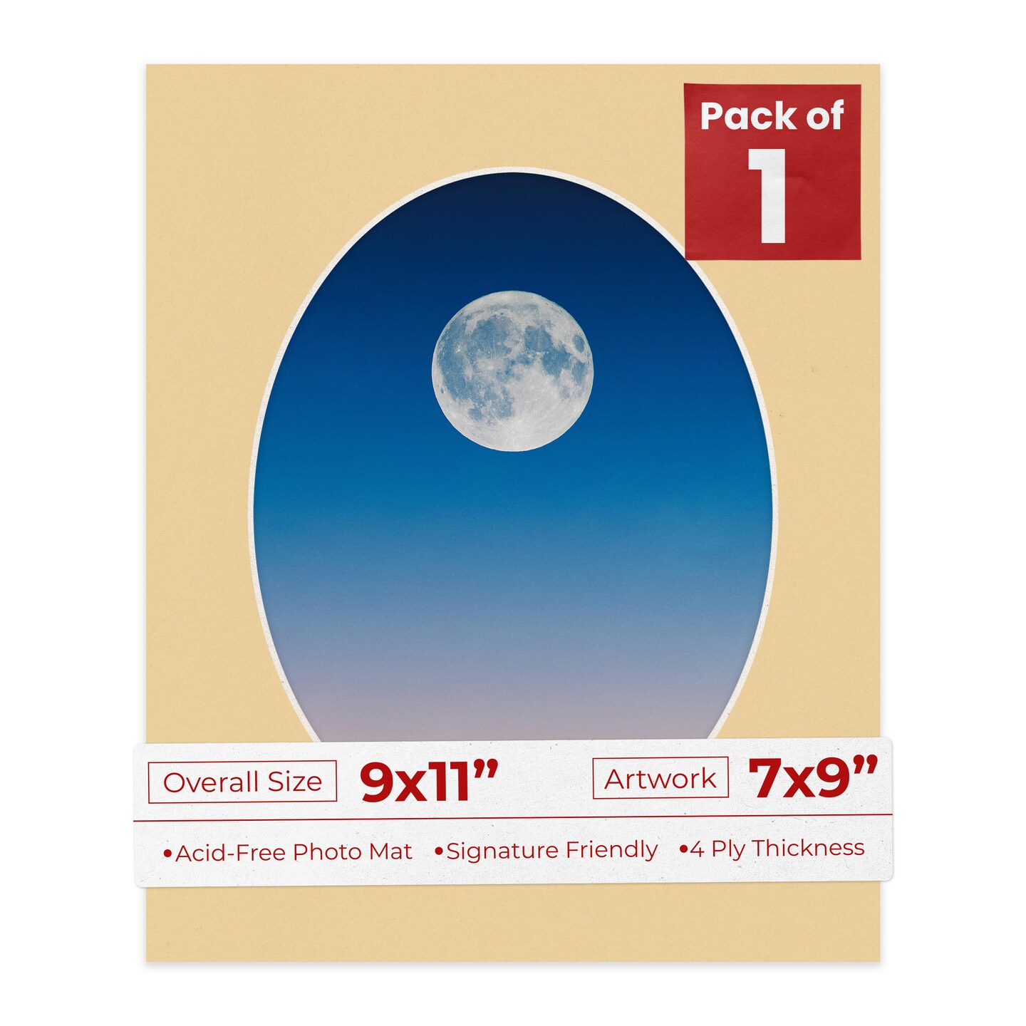 Beige Mat Board for 9x11 Frames - Oval Opening for 7x9 Photos, Color ...
