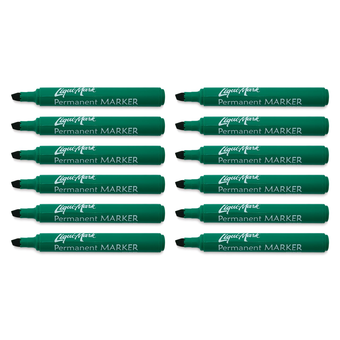 Liqui-Mark Permanent Markers- Pkg of 12, Green, Chisel Tip | Michaels