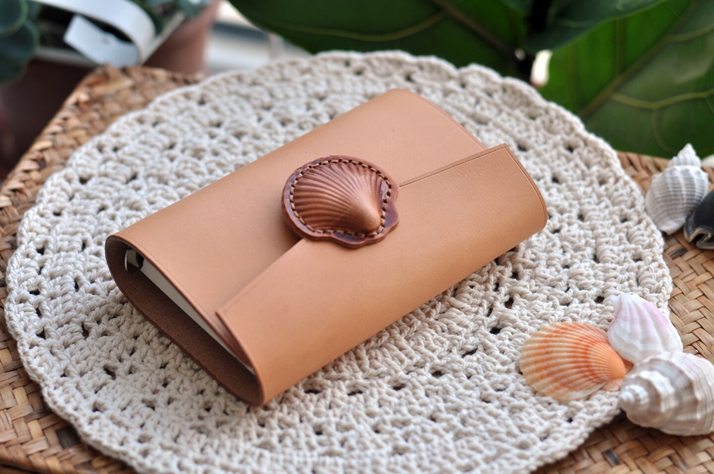 Seashell Journal , Vegetable Tanned Cowhide A7 Notebook , Seahorse ...