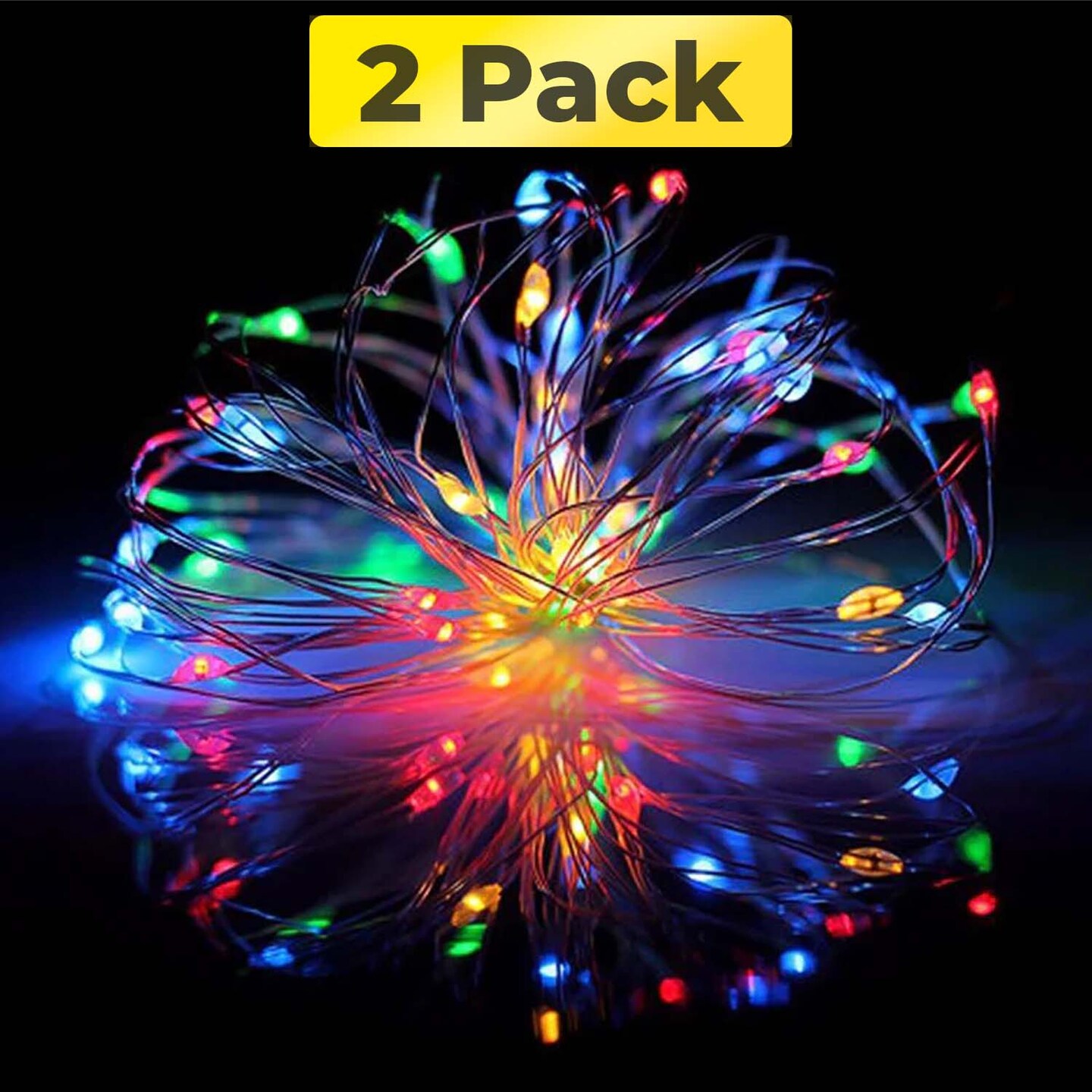 Christmas 100 LED Silver Copper Fairy Lights, Color: RGB, Count: Pack 2 ...