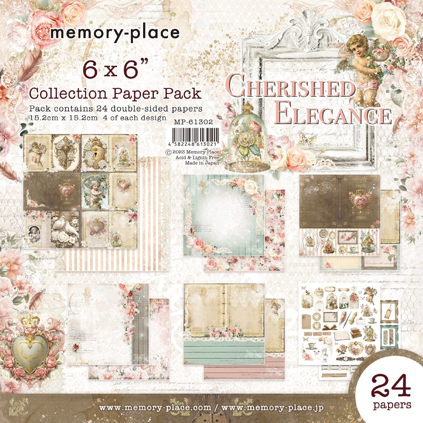 Cherished Elegance Double-Sided Paper Pack 6"X6" 24/Pkg-Cherished ...