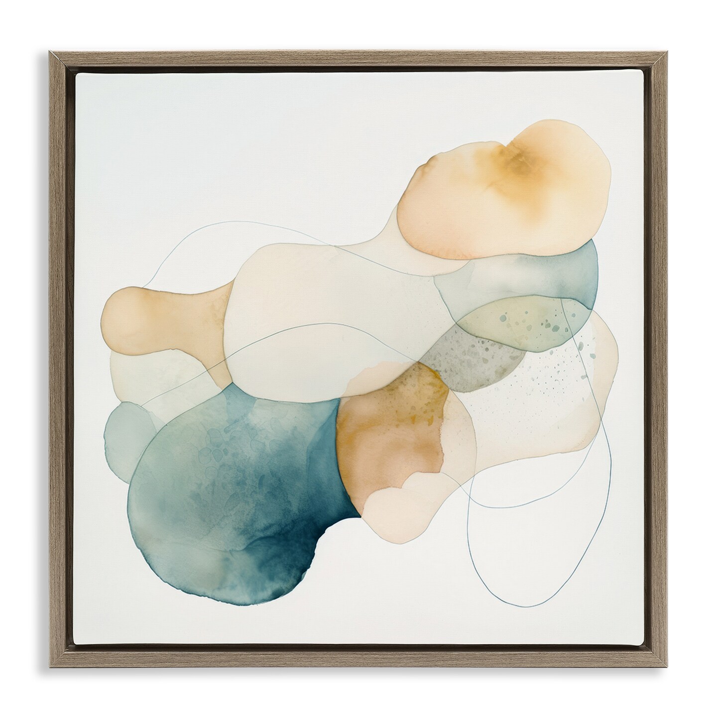 Stupell Industries Soft Oblique Abstract Shapes Floating Frame By Irena ...