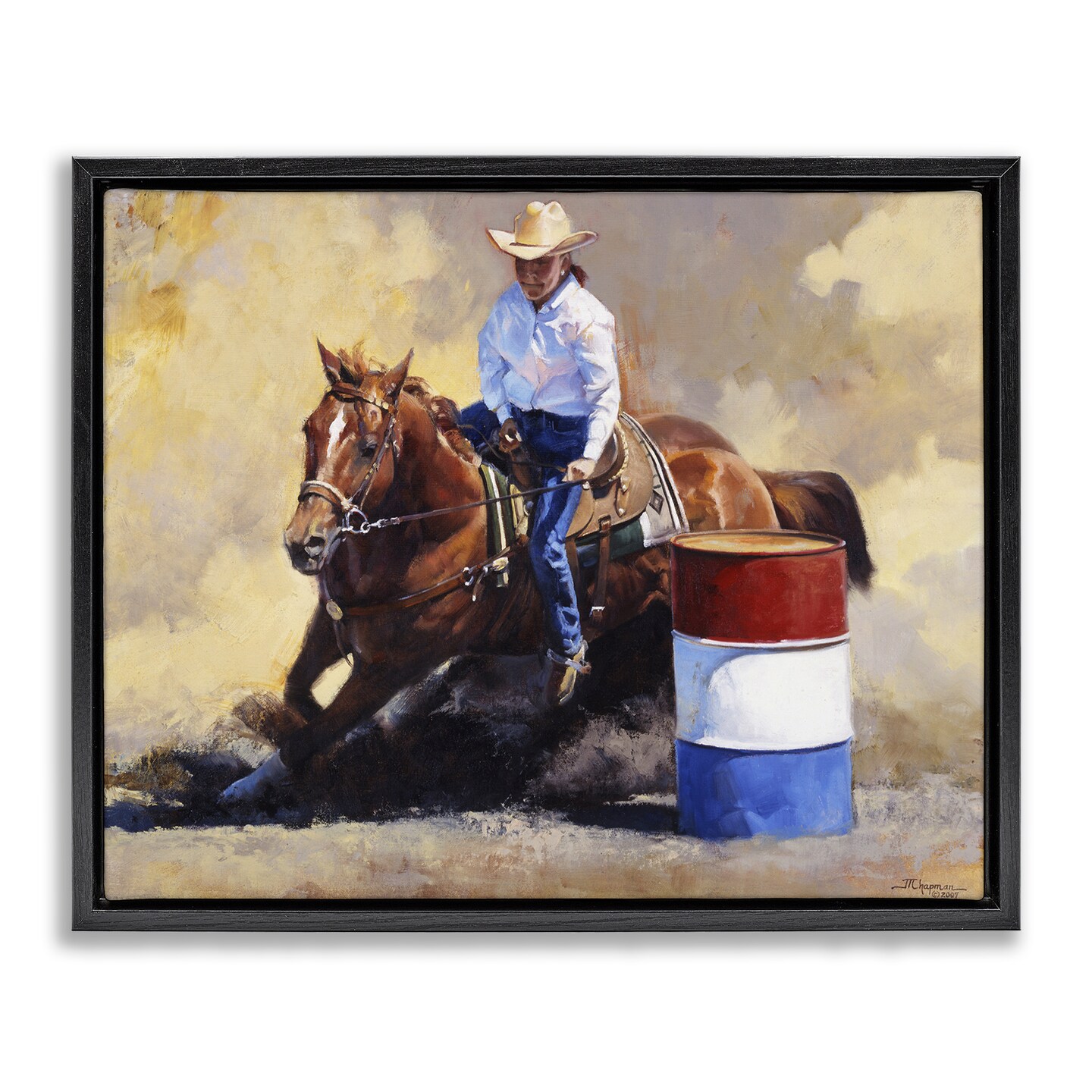 Stupell Industries Cowboy & Horse Gallop Floating Frame By Julie T ...