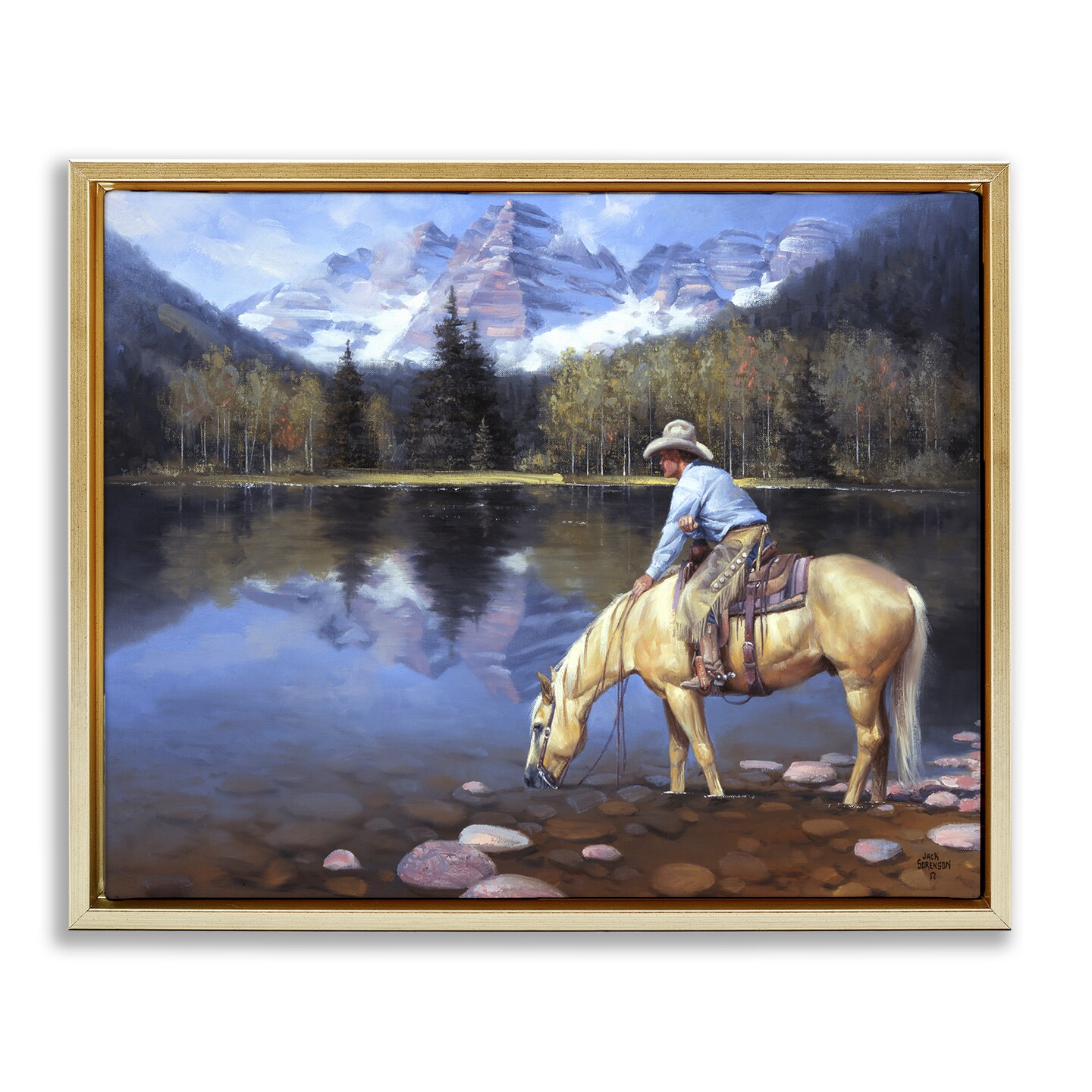 Stupell Industries Cowboy & Horse at River's Edge Floating Frame By Jack Sorenson | Michaels