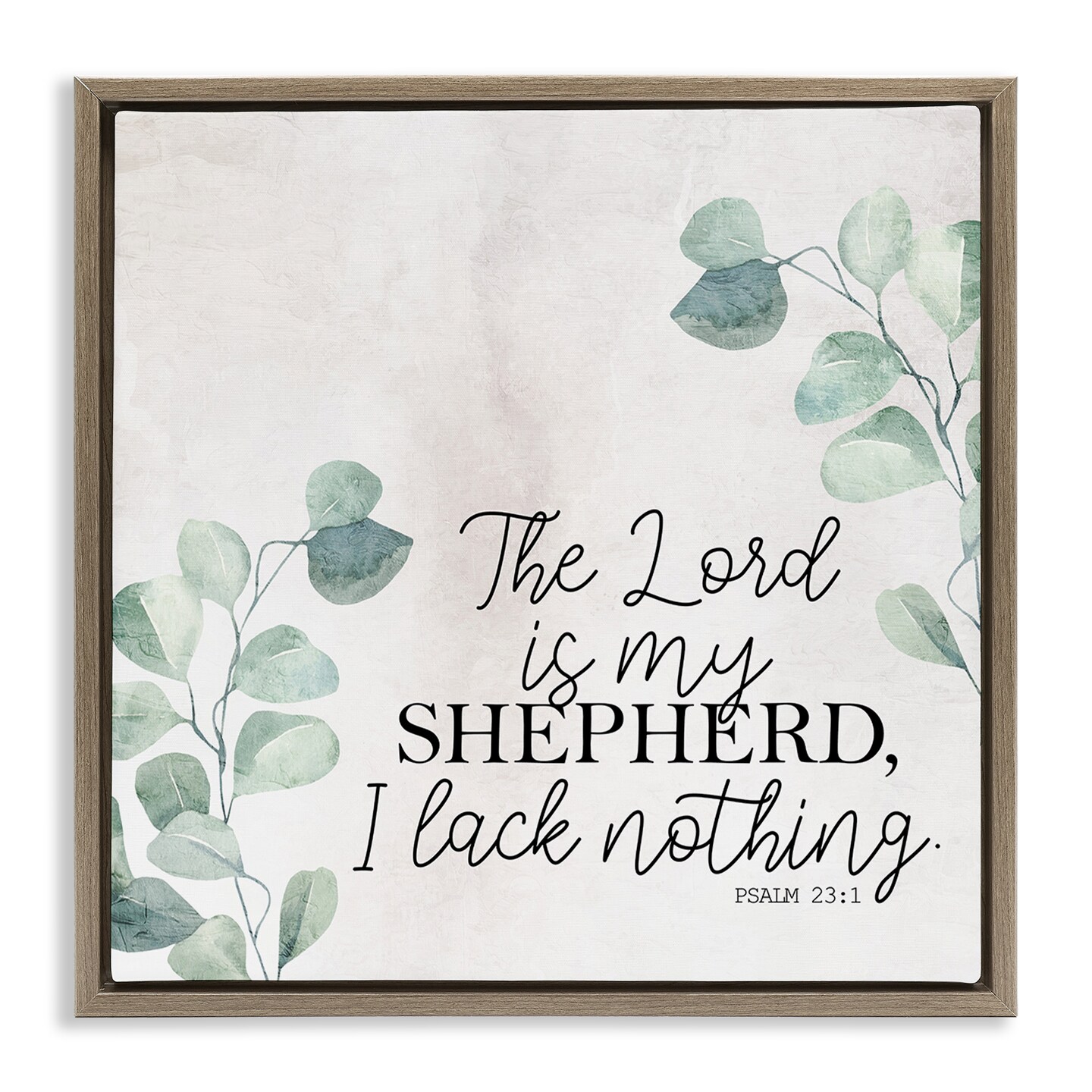 Stupell Industries The Lord Script with Eucalyptus Floating Frame By ...