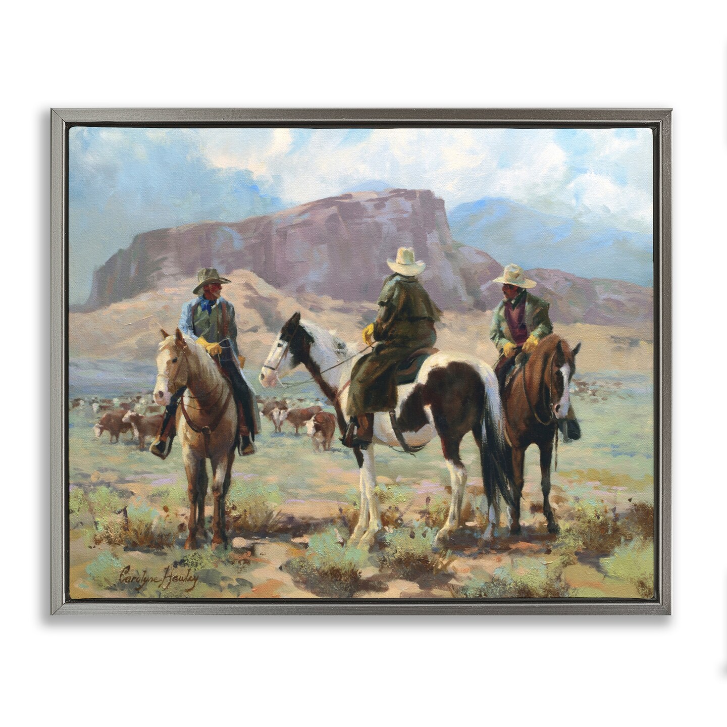 Stupell Industries Cowboy Group with Cattle Floating Frame By Carolyne ...