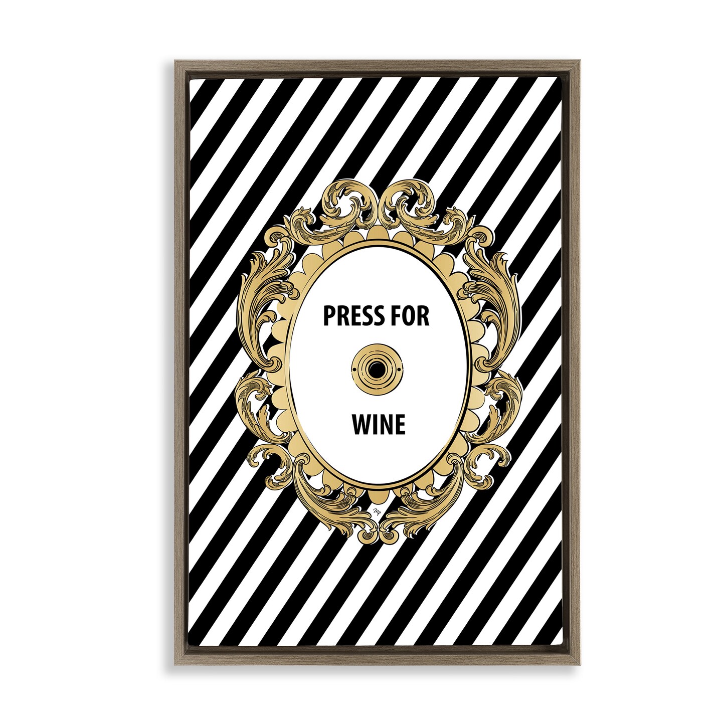 Stupell Industries Classy & Chic Press for Wine Floating Frame By ...