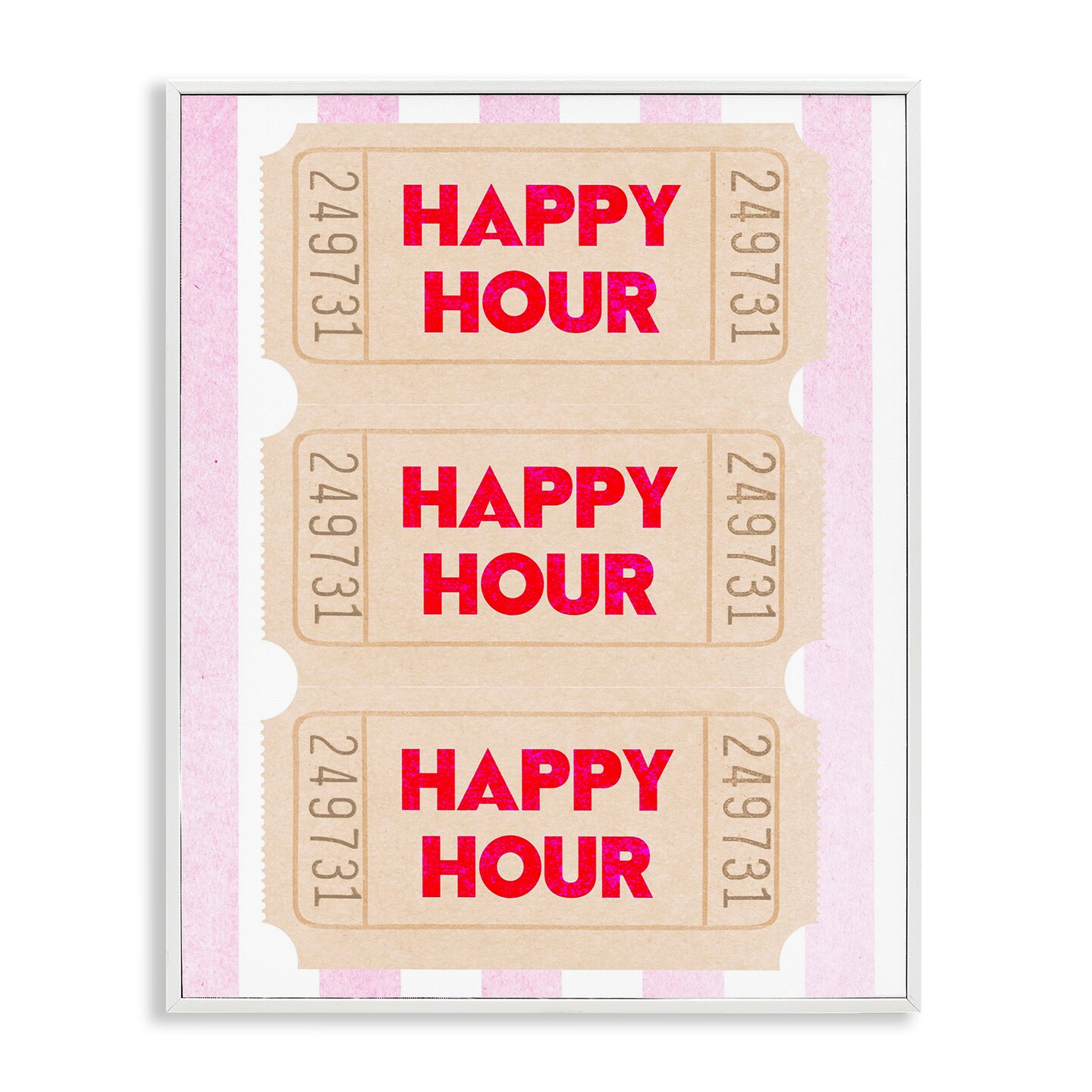 Stupell Industries Happy Hour Ticket Stubs Framed Giclee By Lil' Rue ...