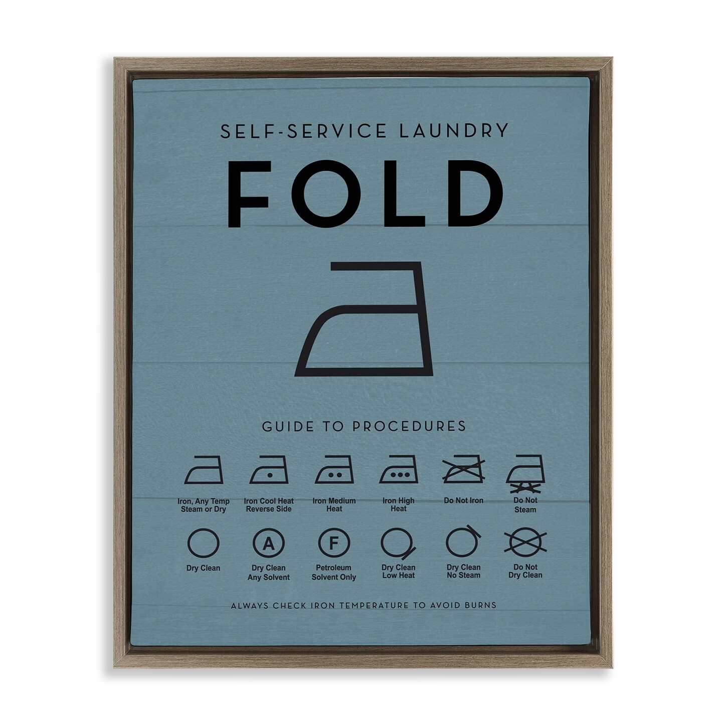 Stupell Industries Laundry Ironing Helpful Chart Floating Frame By ...