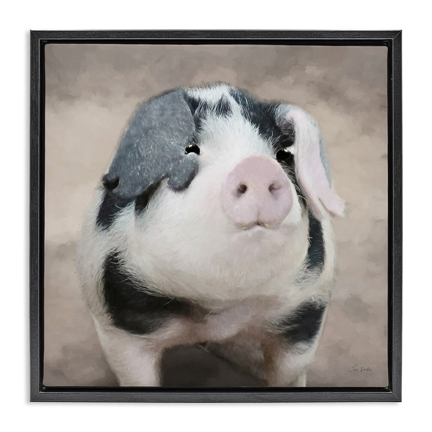 Stupell Industries Spotted Piglet Portrait Floating Frame By Lori ...