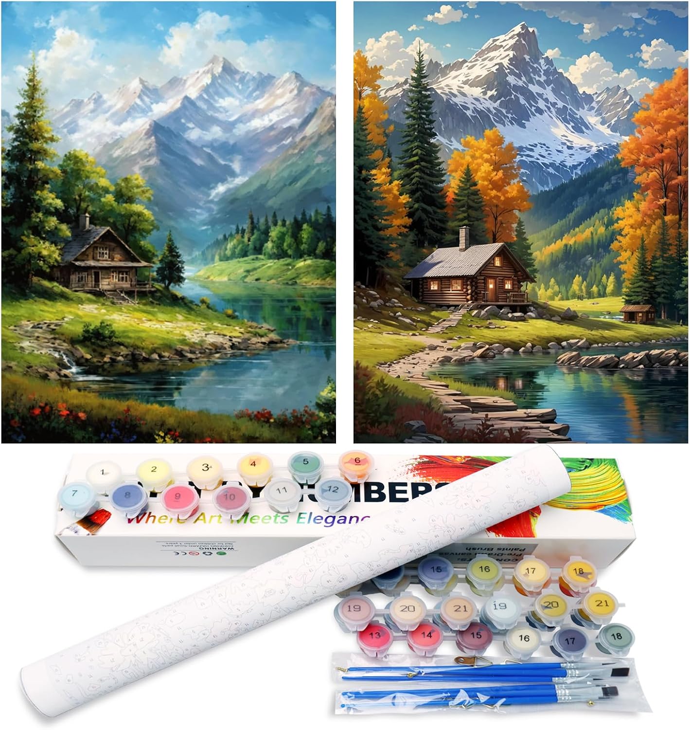 2 Pack Landscape Paint by Number for Adults (12x16 Inch) | Michaels