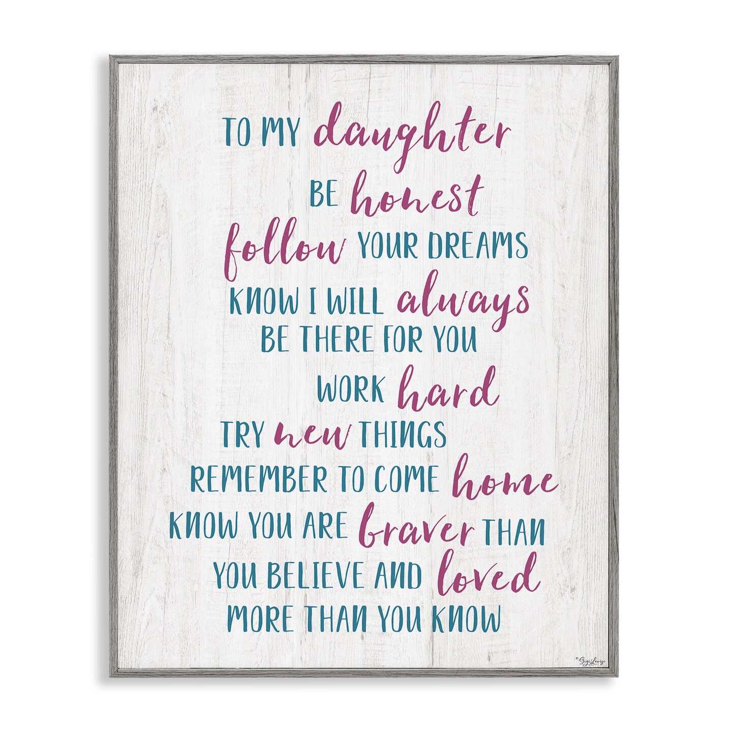 Stupell Industries To My Daughter Positive Parent Framed Giclee Design ...