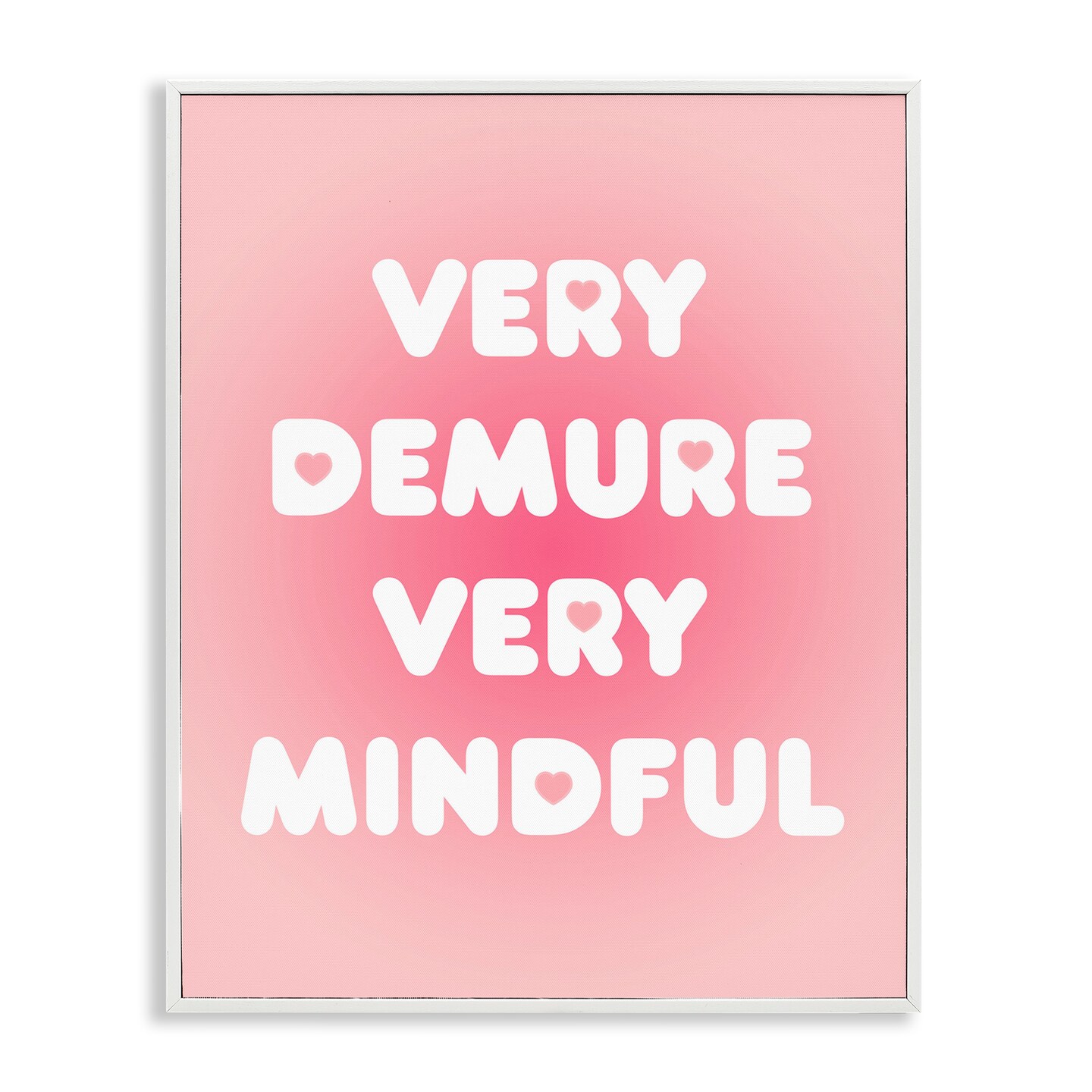 Stupell Industries Trendy Pink Demure & Mindful Framed Giclee Design by ...