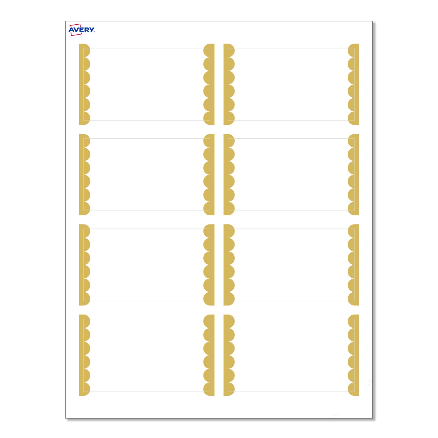 Avery® Printable Rectangle Cards with Sure Feed® Technology, Gold Dots ...