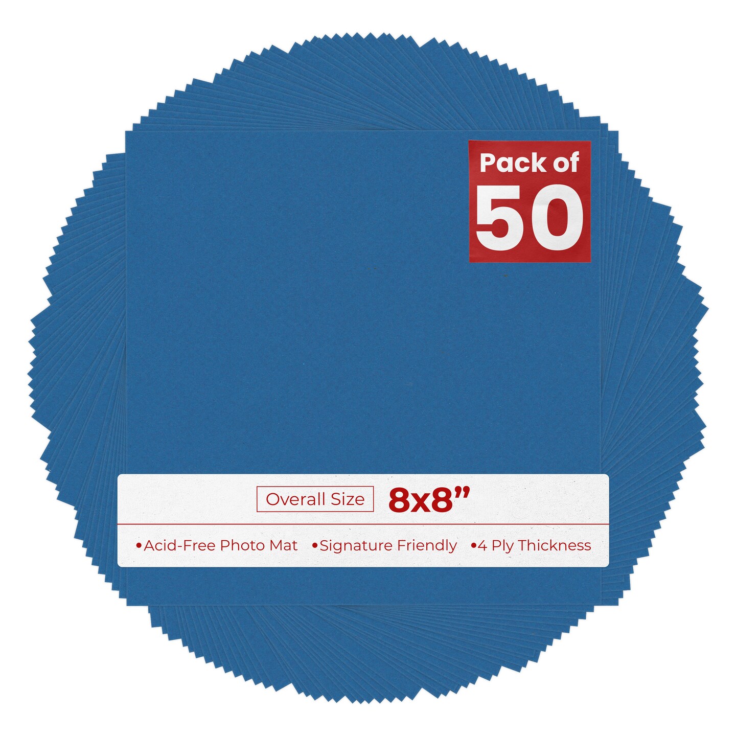 Royal Blue 8x8 Uncut Mat Board - Blank Sheets, No Opening, Color: Blue ...