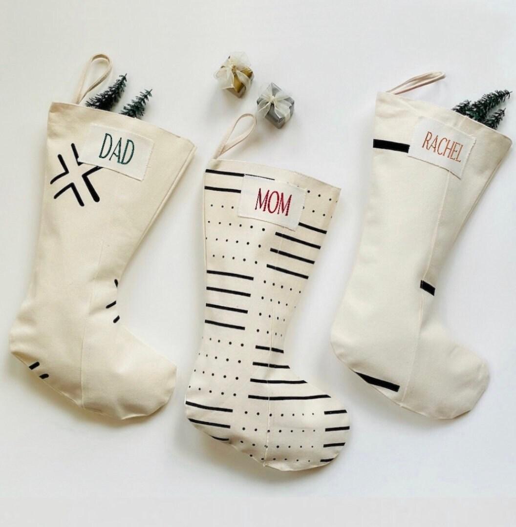 Personalized Modern Christmas Stockings, Custom Stocking, Boho ...