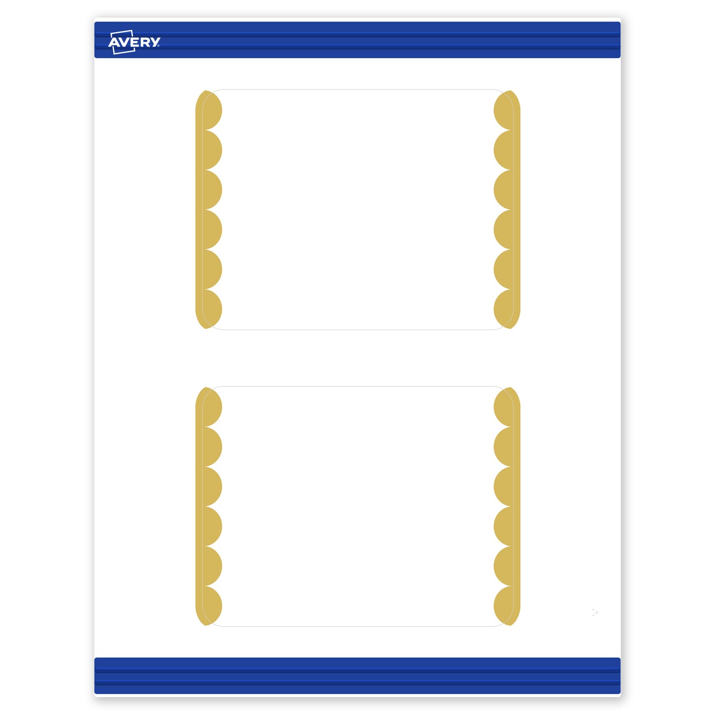 Avery Printable Rectangle Postcards with Rounded Corners, Gold Edge ...