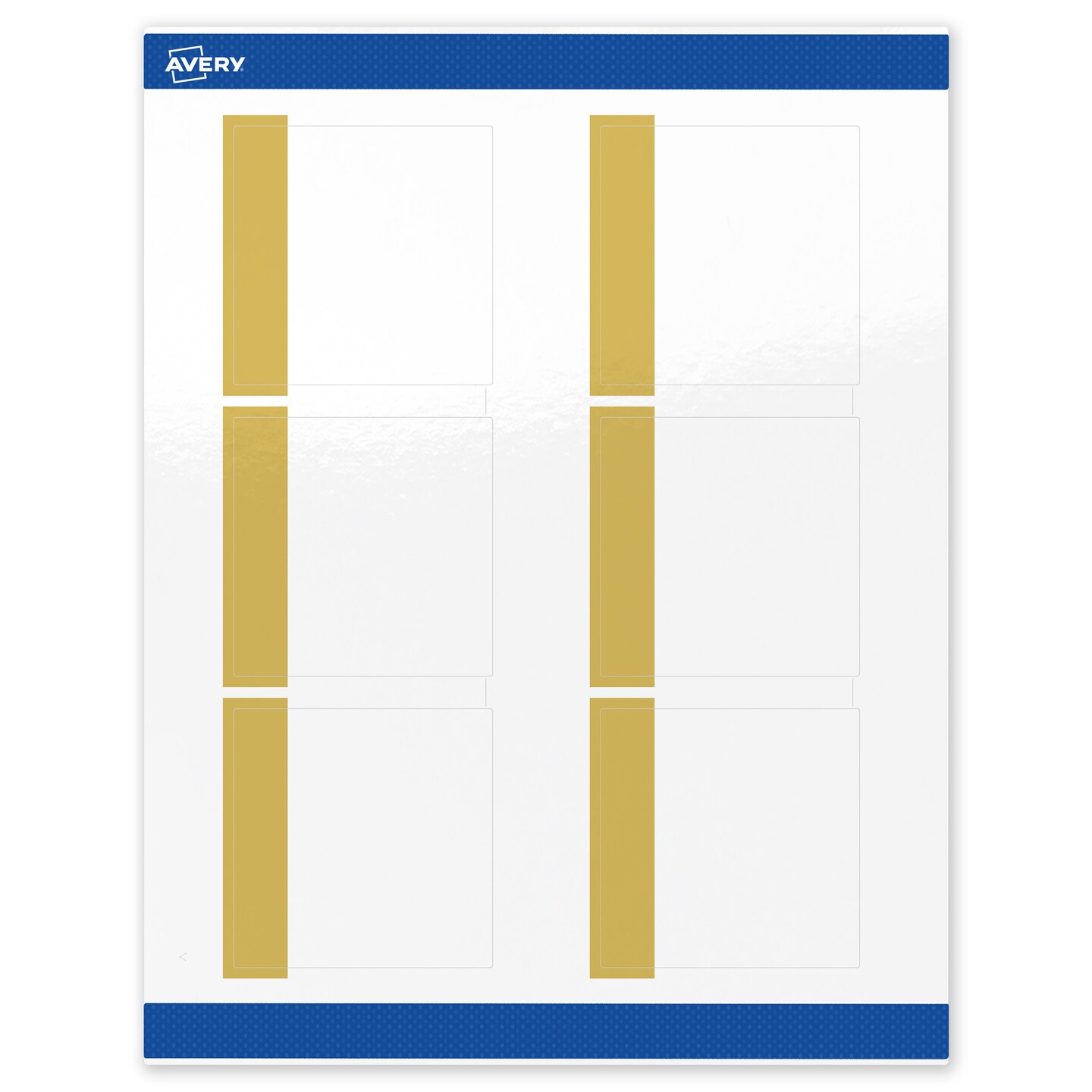 Avery Printable Square Labels, Gold-Dipped Edge, 3" x 3", Glossy White ...