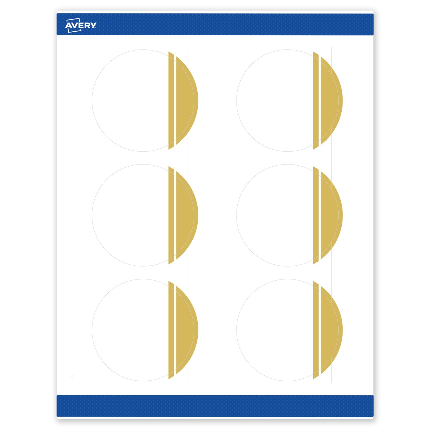 Avery Printable Round Labels, Gold Double-Dipped Edge, 3" Diameter ...