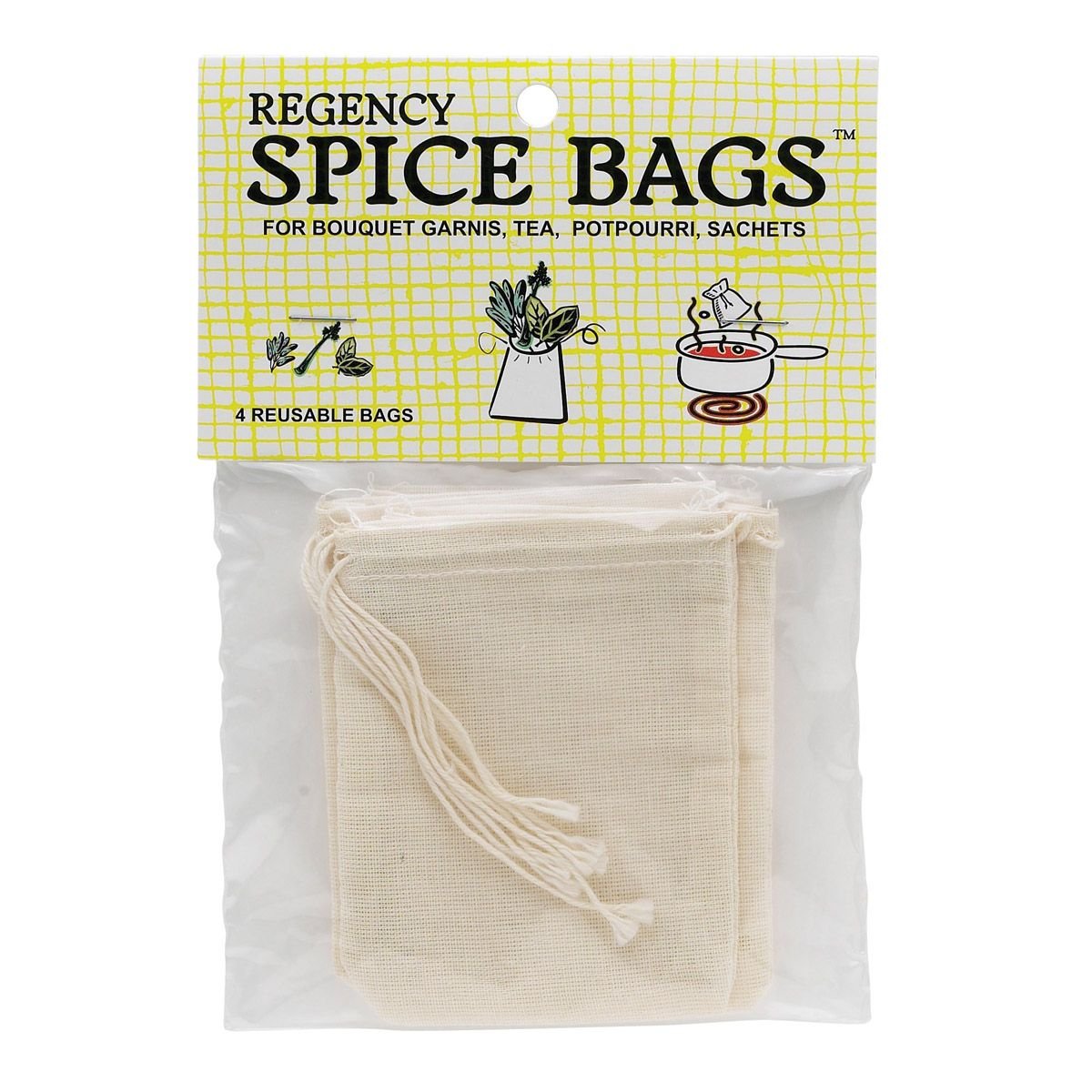 Regency Wraps 100% Cotton Spice Bags with Drawstring for Enclosing Bulk ...