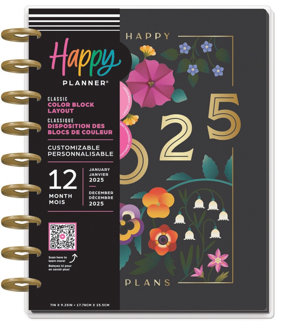 Happy Planner Classic 12-Month Disc Bound Planner-Radiant Garden; Jan ...