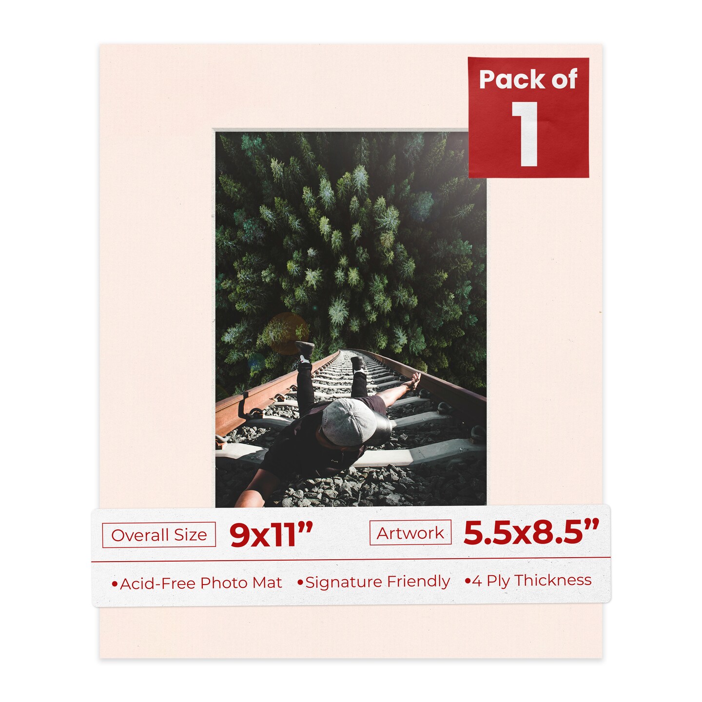 Oyster Bay Beige Mat Board for 9x11 Frames - Fits 5.5x8.5 Photos, Color ...