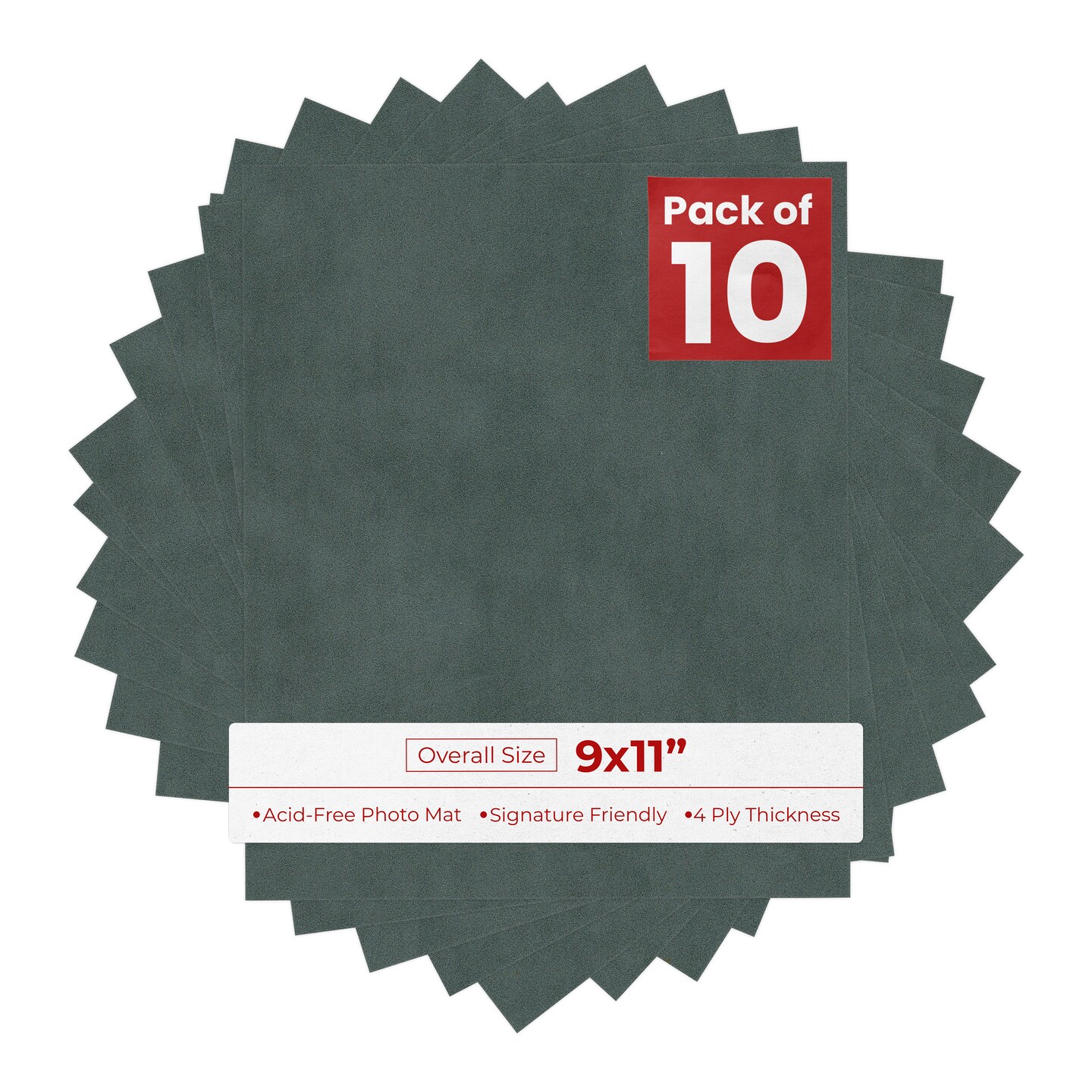 Dark Grey Suede 9x11 Uncut Mat Board - Blank Sheets, No Opening, Color ...