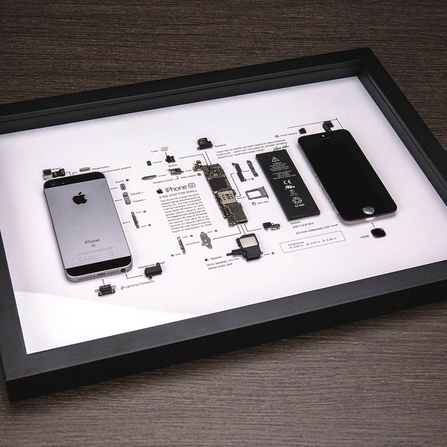 Framed iPhone SE Disassembled Phone Teardown iphone Wall Art Gifts for ...