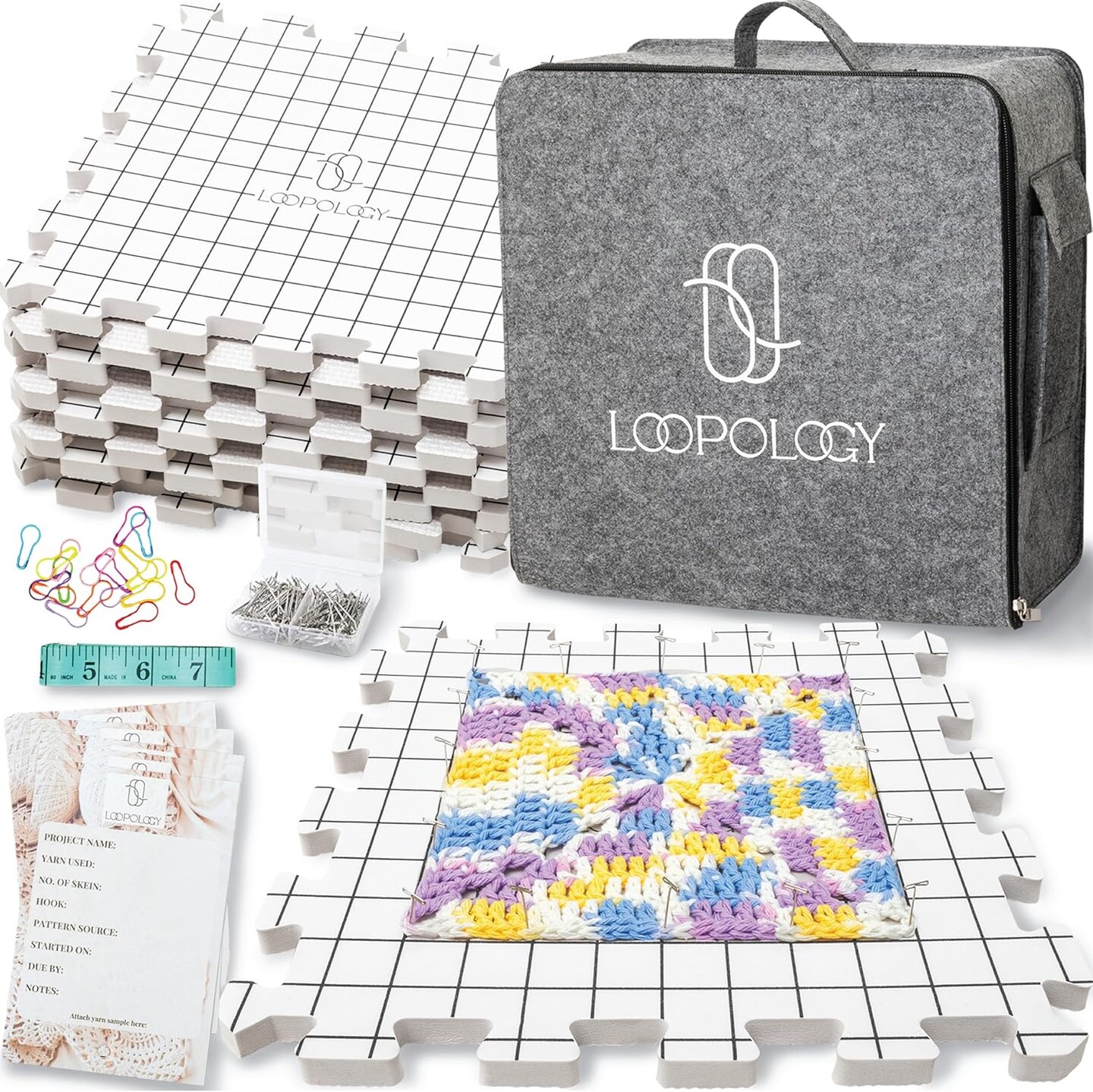 9PC Crochet Blocking Board Set with Grids - Full Set | Michaels