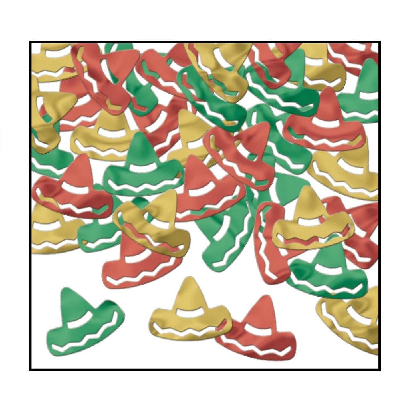 12 Pack Bulk Fiesta Confetti Sombreros red - gold - green (1 Oz per ...