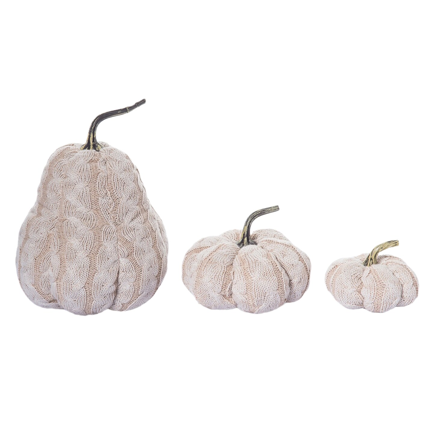 White Harvest Pumpkin Set of 3 Plush Cream Decorative Pumpkins | Michaels
