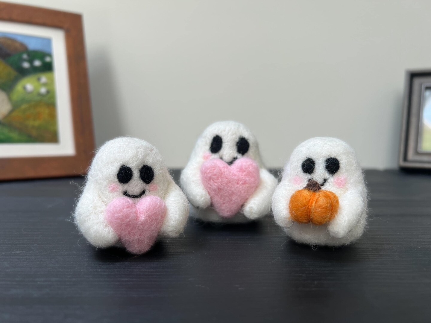 Needle Felted Wool Ghost Figurine: Kawaii Halloween Decor | MakerPlace ...