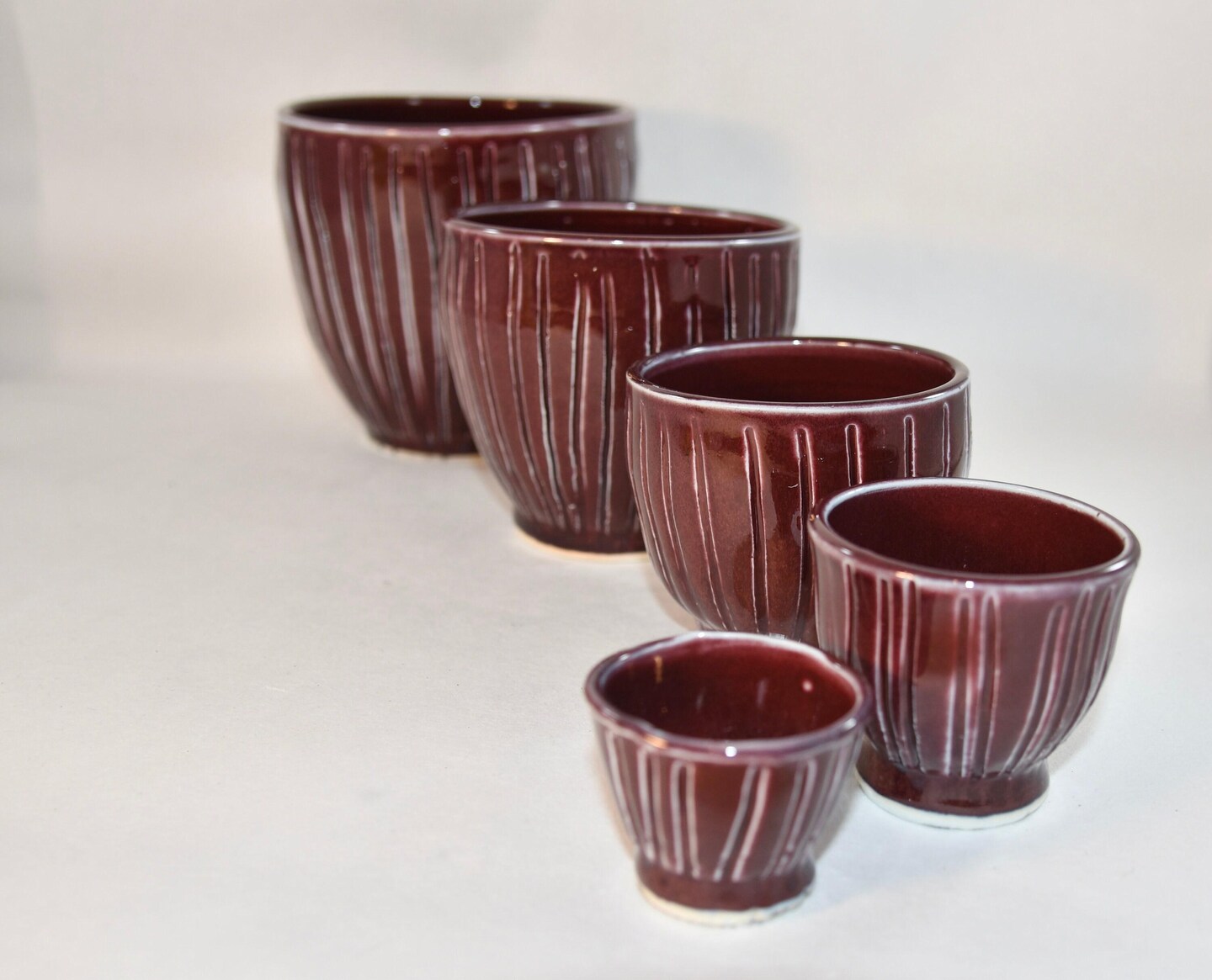Stunning Red Ceramic Bowl Set of 5, Stacking Bowls, Mixing Bowls ...