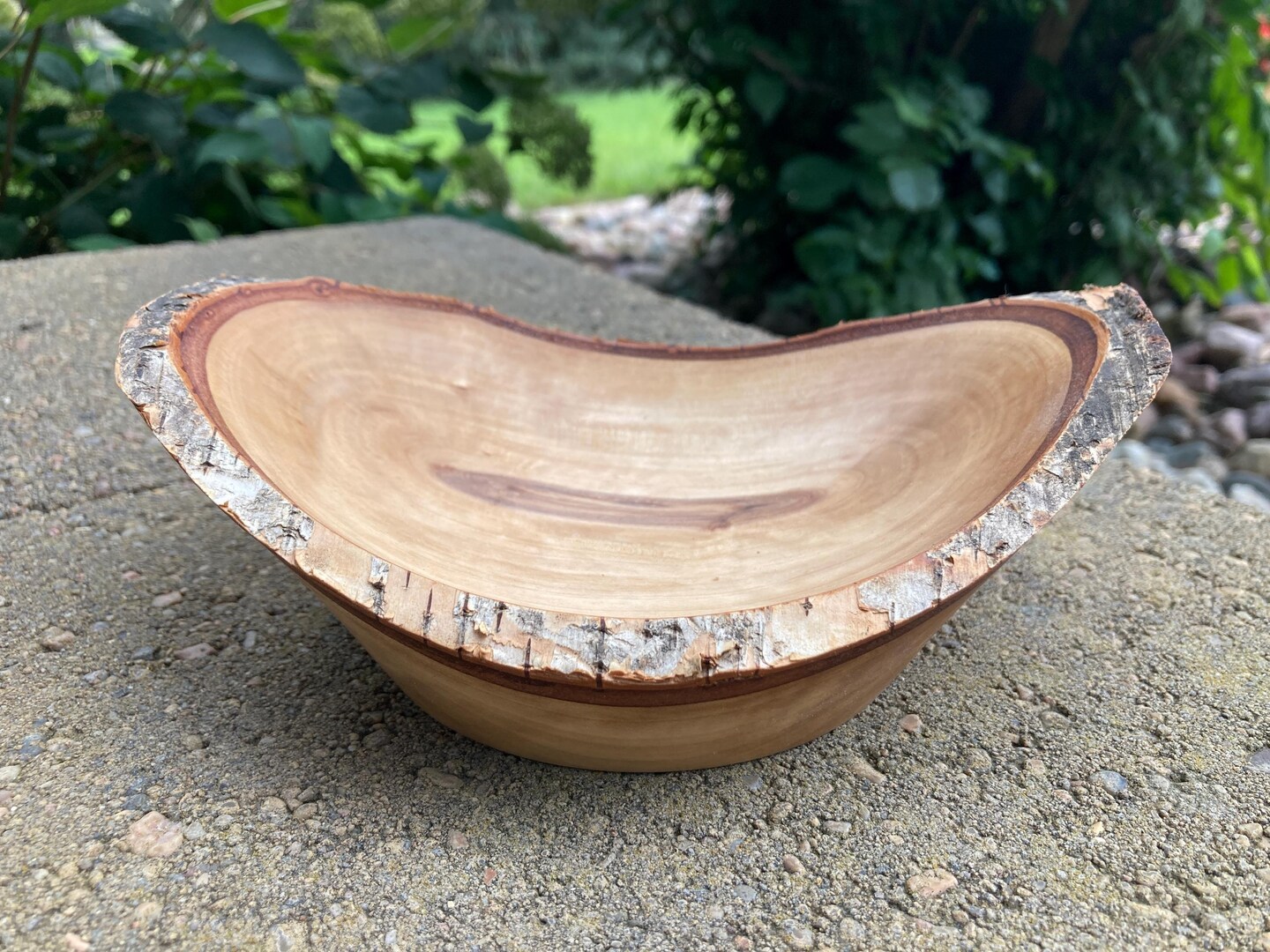 Handcrafted wood bowl home decor gift, Hand-turned wooden centerpiece ...