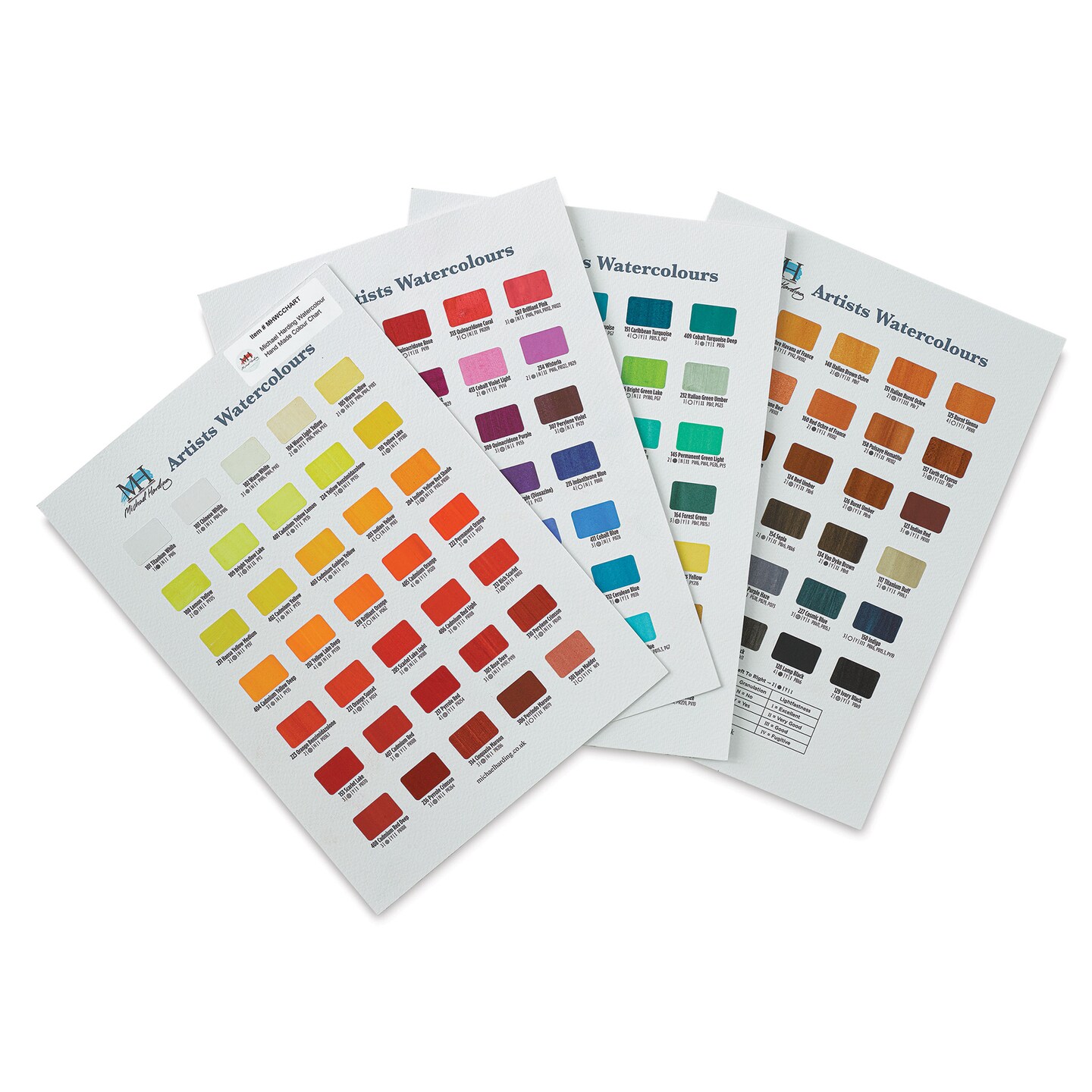 Michael Harding Artists Watercolor Hand Painted Color Chart | Michaels