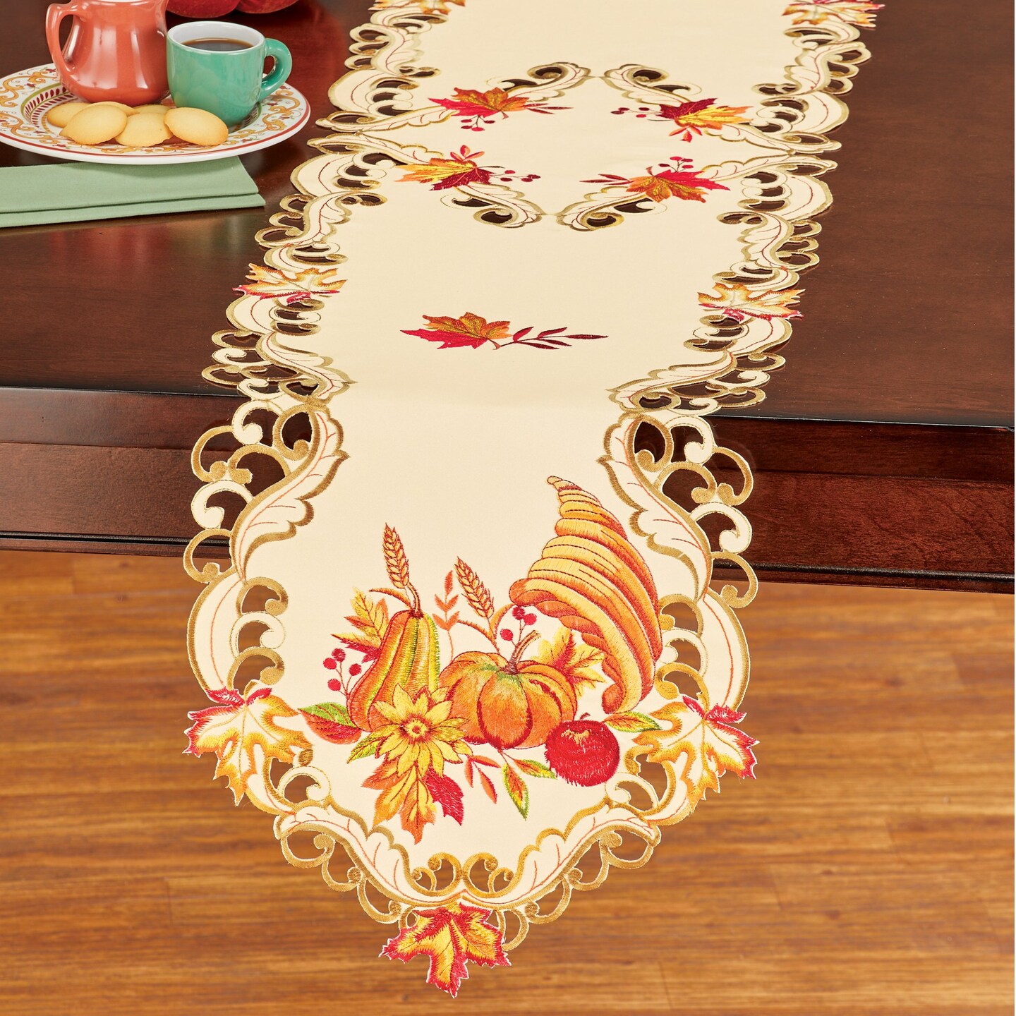 Collections Etc Dainty Cornucopia Harvest Table Linens | Michaels