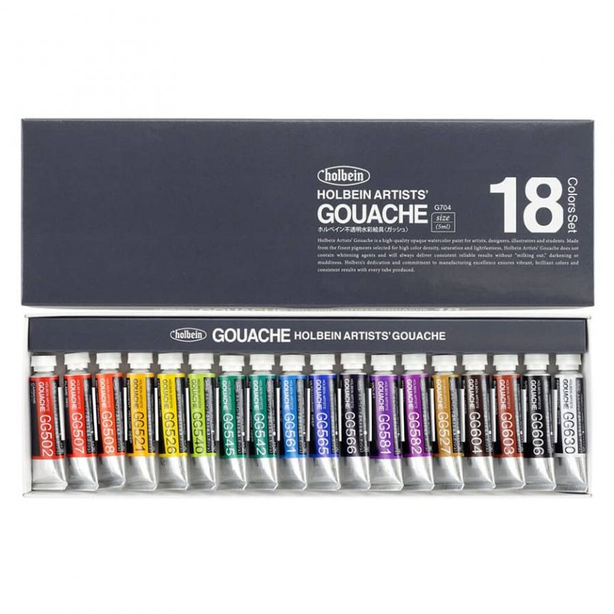 Holbein Artists Gouache Set of 18, 5ml Colors, Color: Multi | Michaels