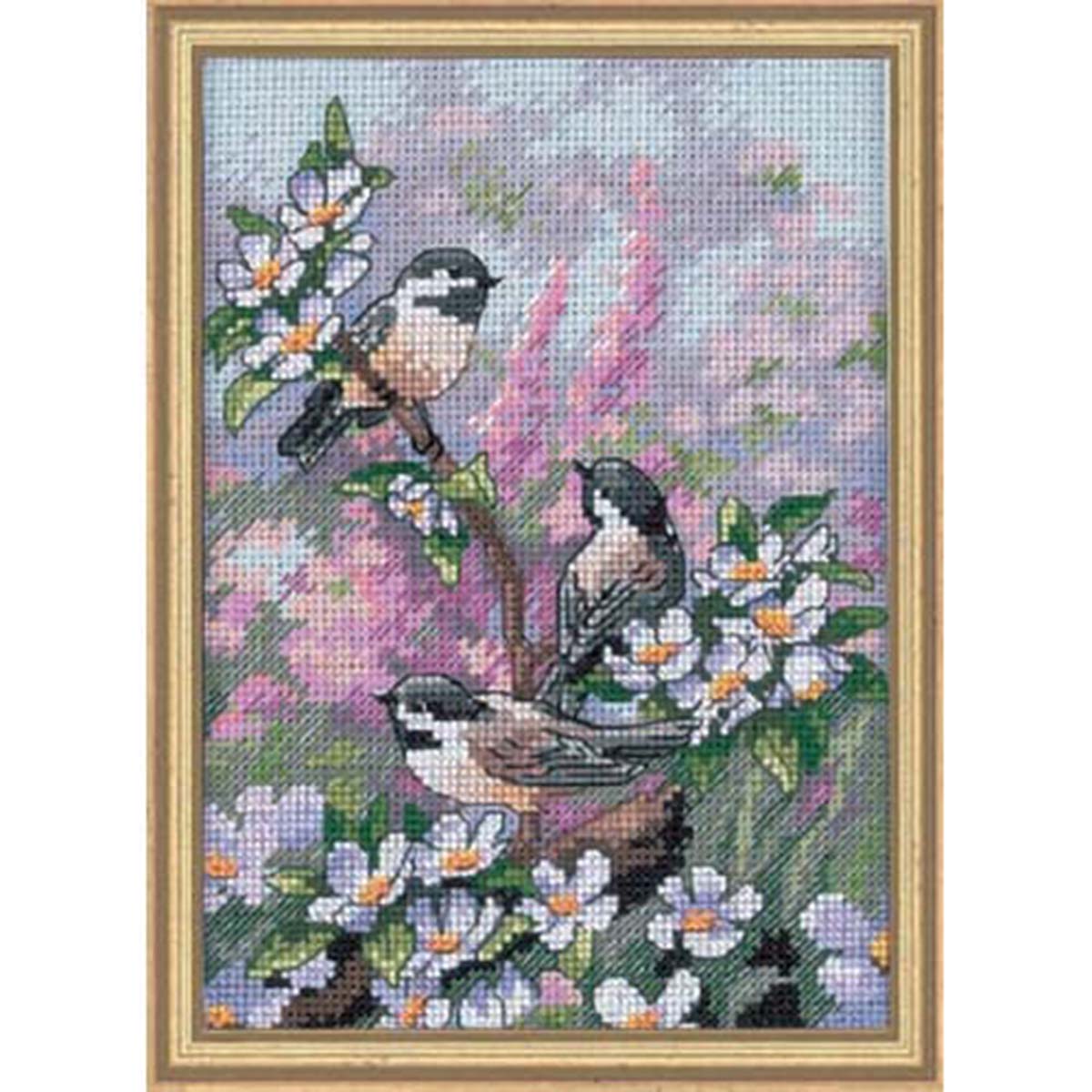 Dimensions Chickadees in Spring Counted Cross-Stitch Kit | Michaels