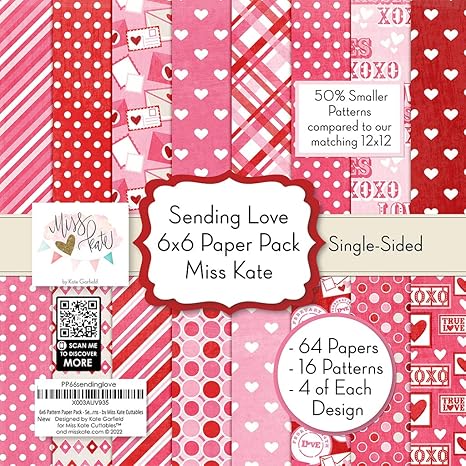 6x6 Pattern Paper Pack - Sending Love - for Valentines Day Scrapbook ...