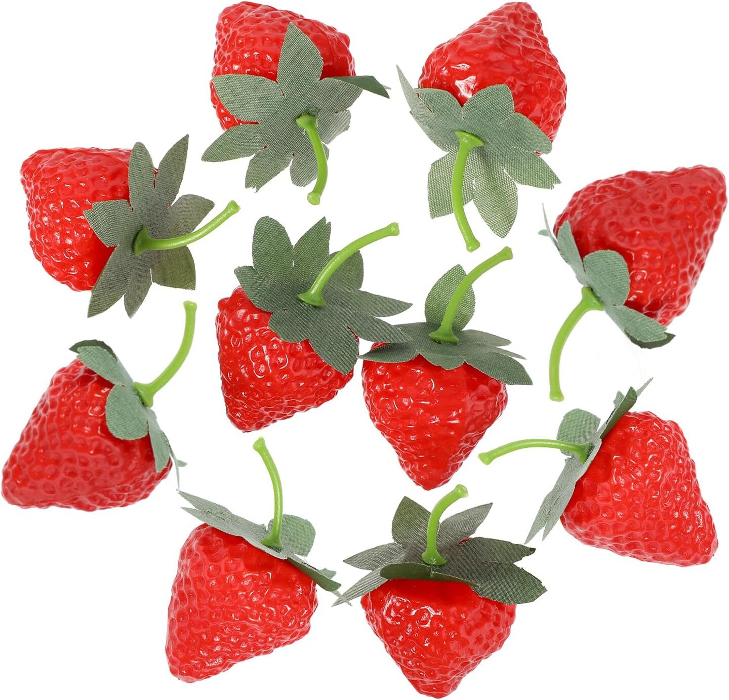 10 PCS Artificial Strawberries Fake Strawberries Plastic Lifelike ...
