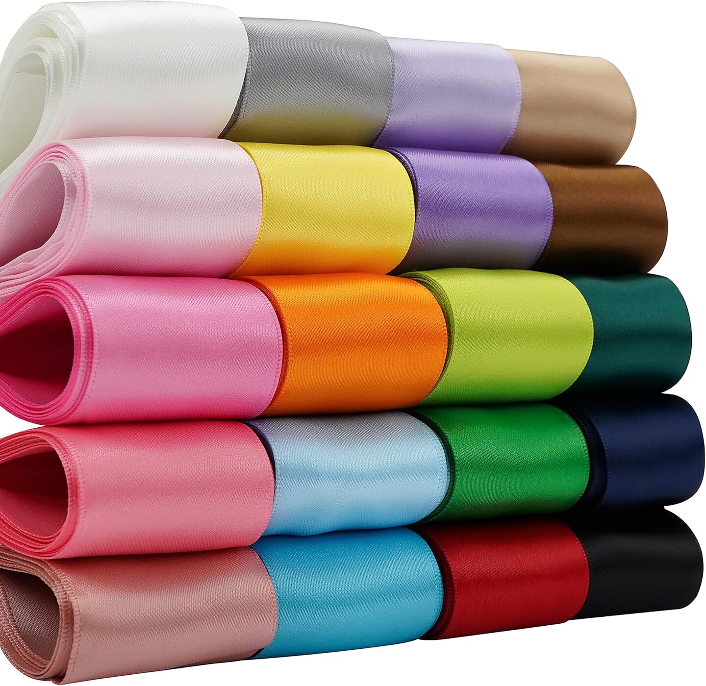 1-1/2 inch Satin Ribbon Assortment Colored Hair Ribbons,Hair Bows 20 ...