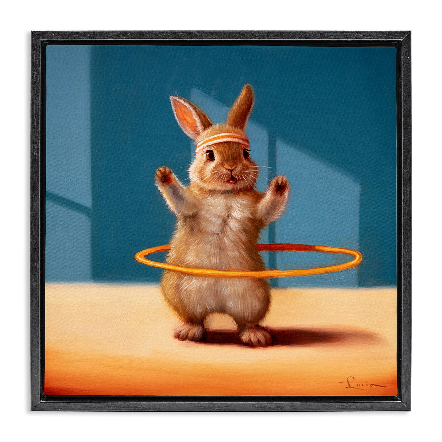 Stupell Industries Hula Hooping Rabbit Floating Frame By Lucia ...