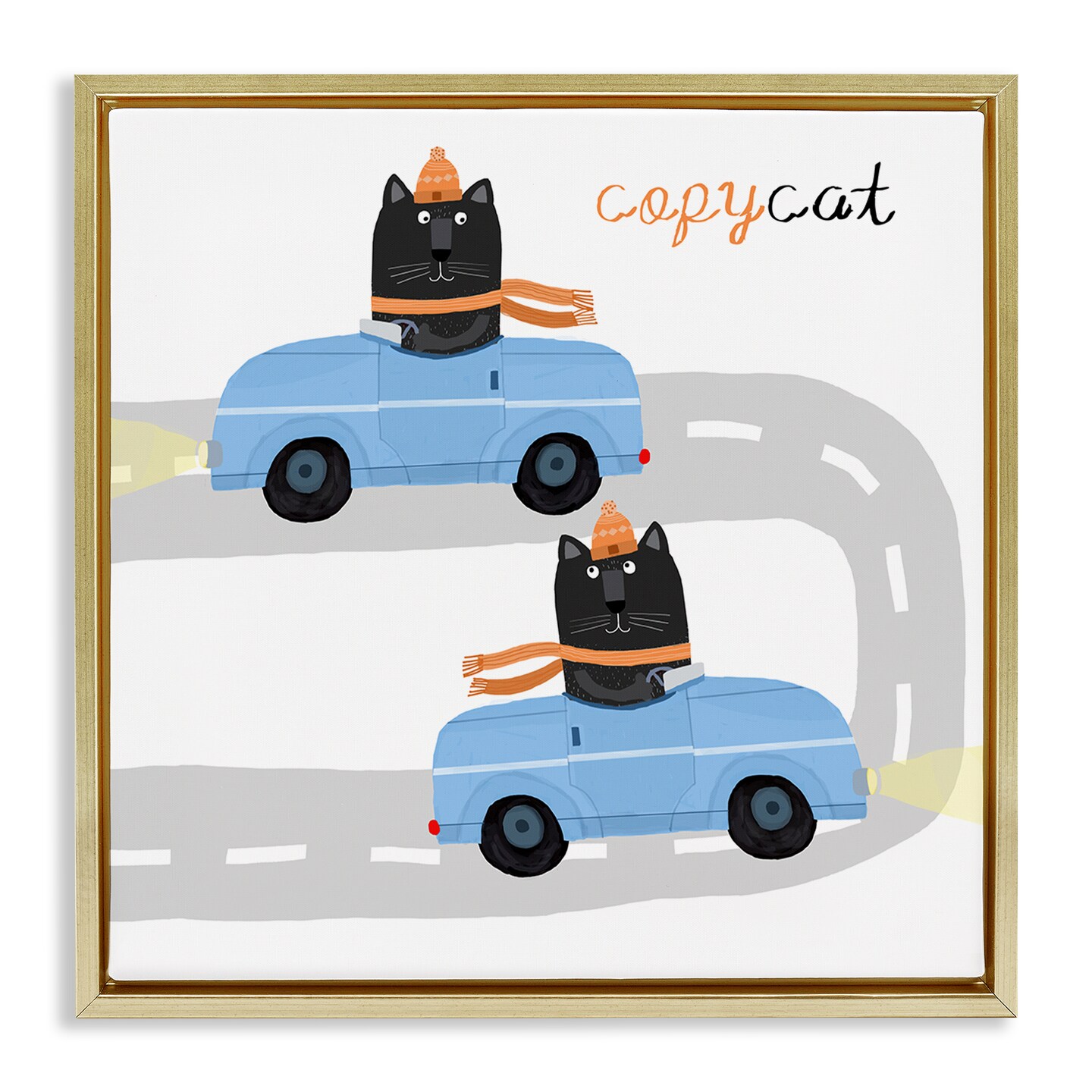 Stupell Industries Copycat Kittens in Scarves Floating Frame By Carla ...