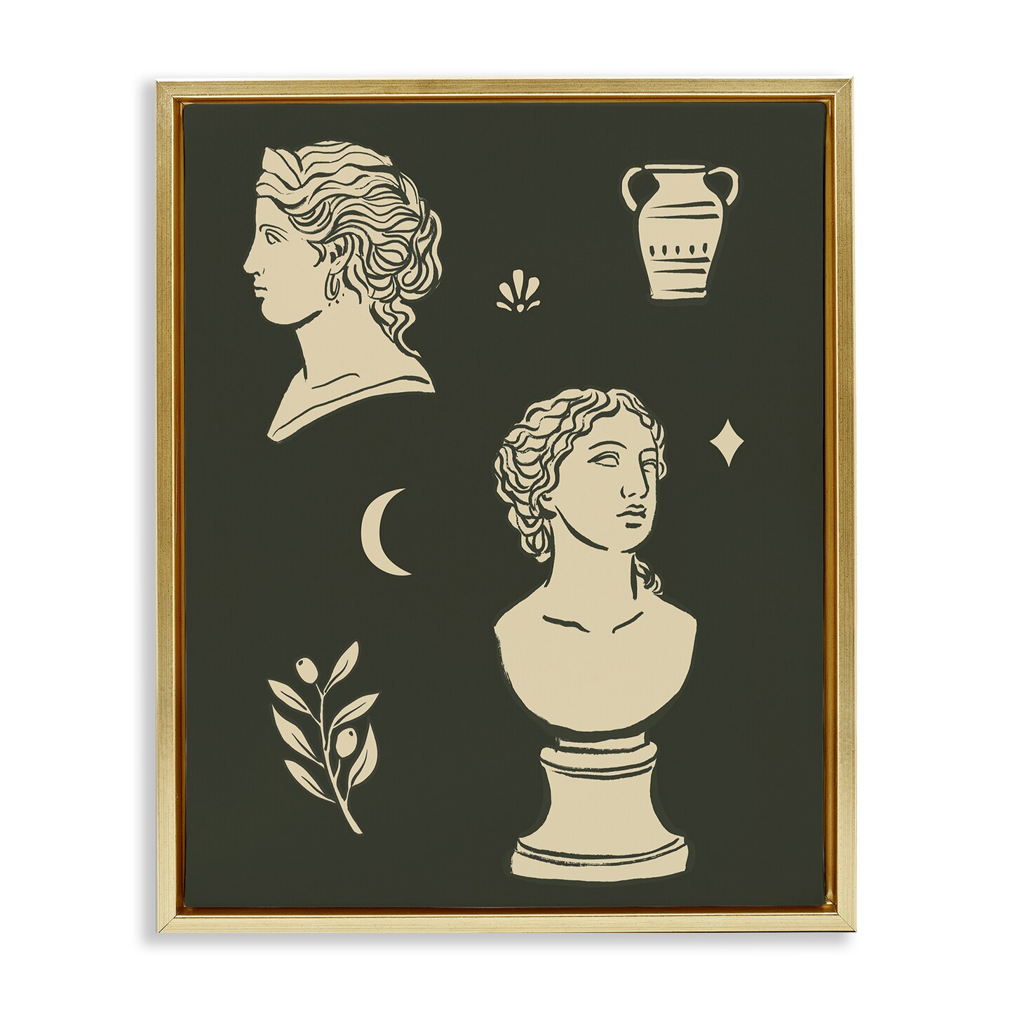Stupell Industries Minimal Modern Bust Statues Floating Frame By ...