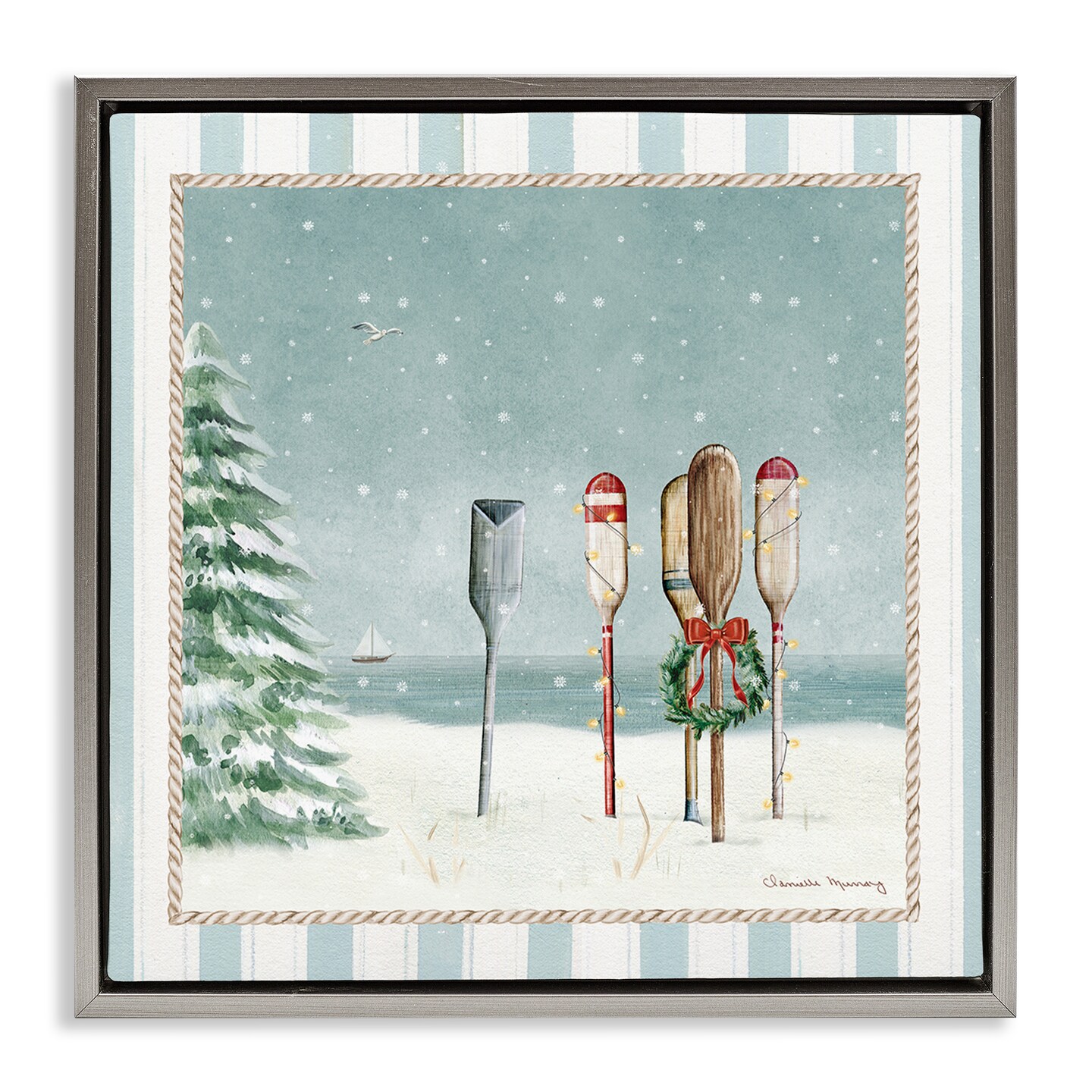 Stupell Industries Christmas in Newport Oars Floating Frame By Danielle Murray | Michaels