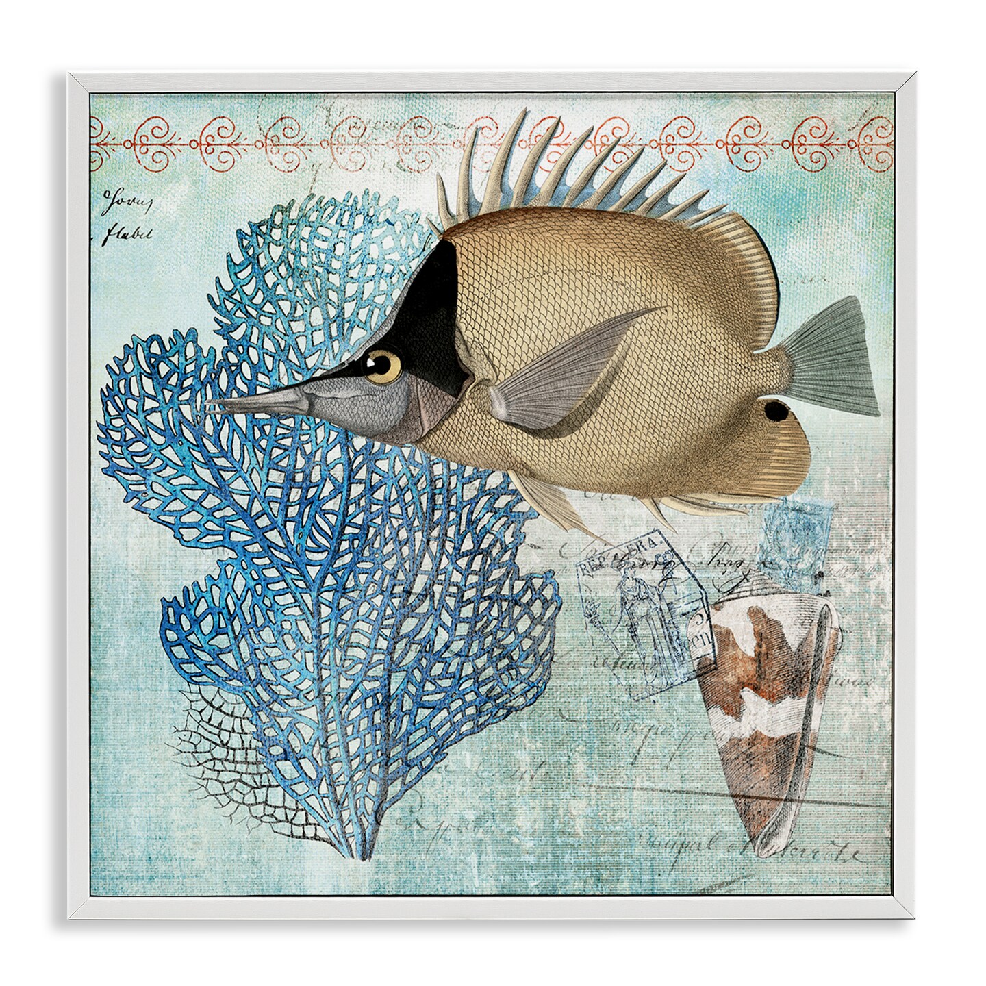 Stupell Industries Vintage Style Sea Life Framed Giclee By Susan Arnot | Michaels