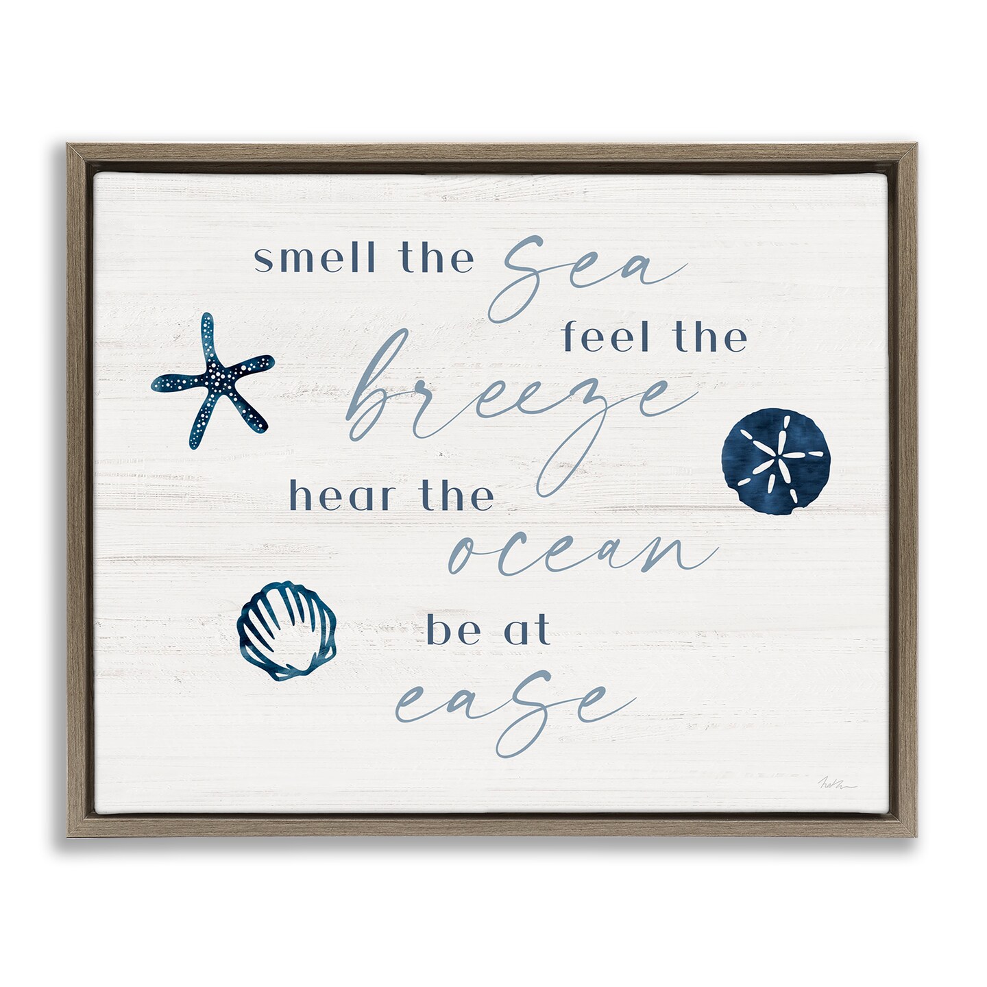 Stupell Industries Hear The Ocean Be At Ease Floating Frame By Natalie ...